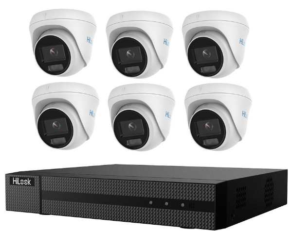 Hikvision Hilook 6MP 4 x T269, 2 x T361 6 Camera Kit - All in one Camera Active Colour ...