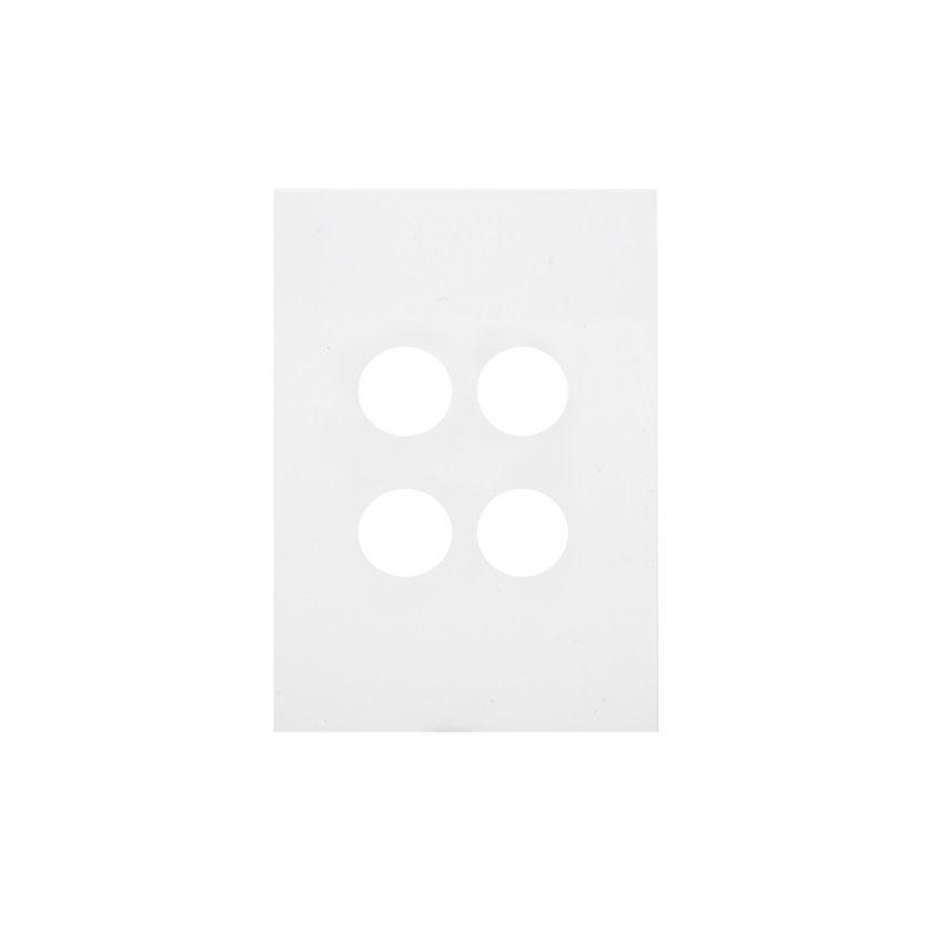 Hager Finesse 4 Gang Grid & Plate Gloss White (No switch mechs) - WBQS ...
